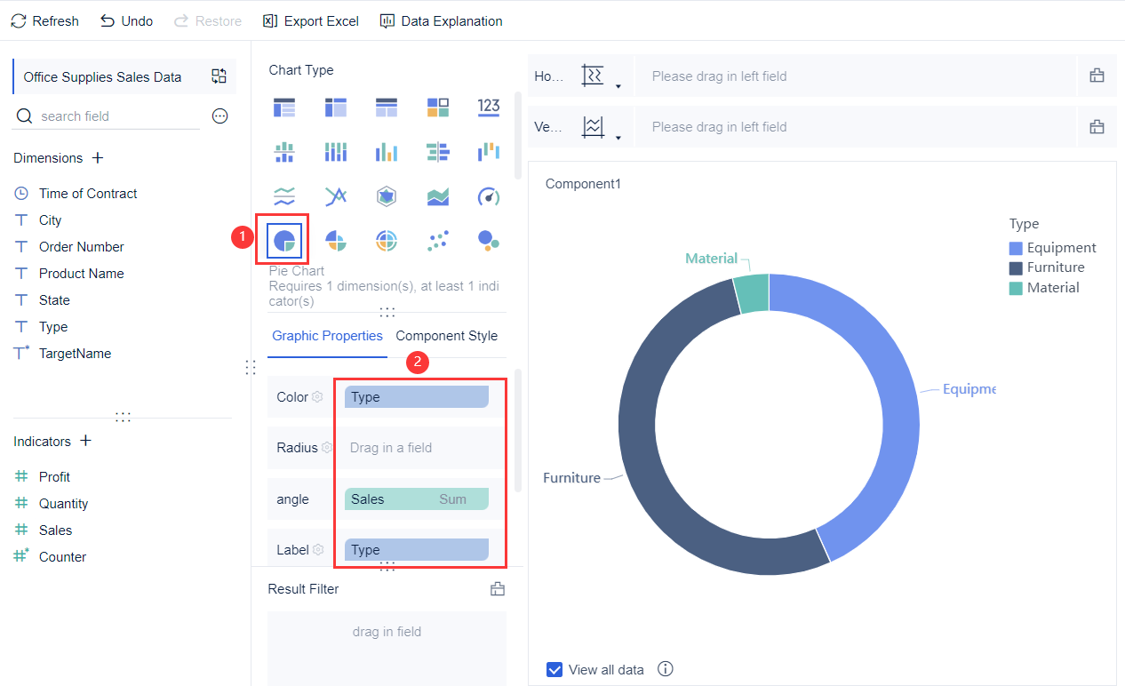 Linkage Settings Between Components- FineBI Help Document