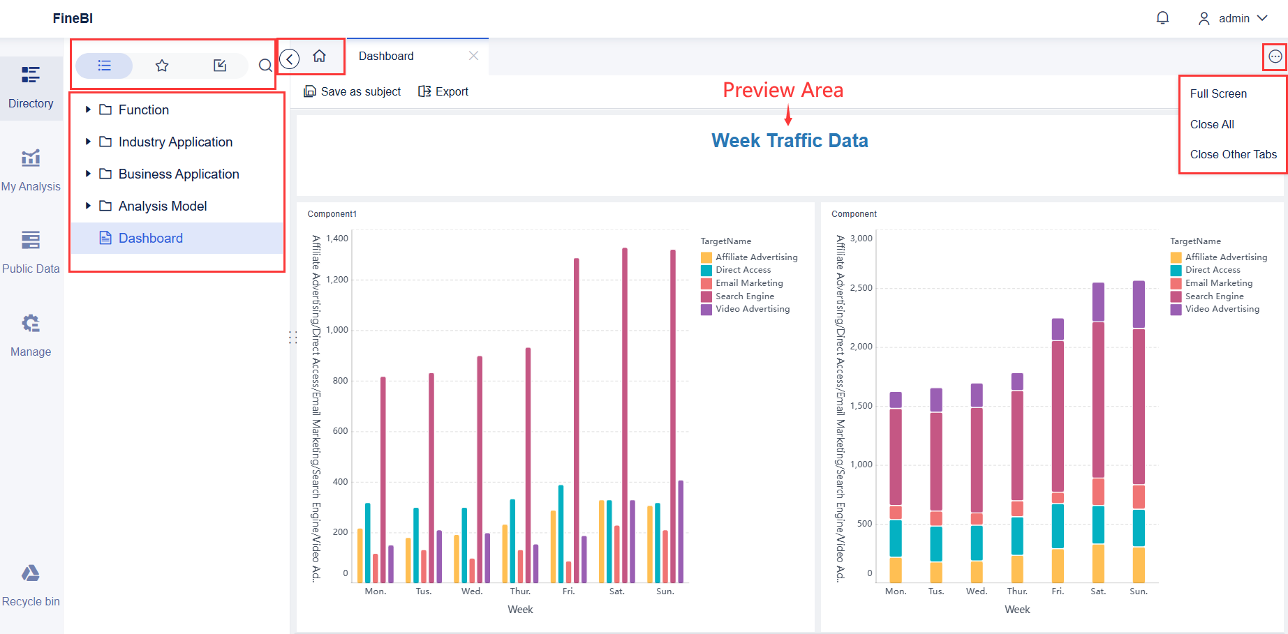 FineBI Page Introduction- FineBI Help Document