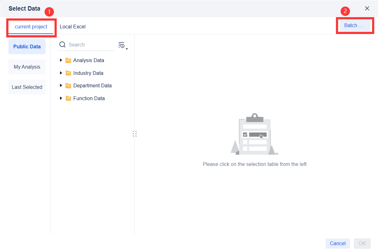 Adding Data In The Current Project Finebi Document