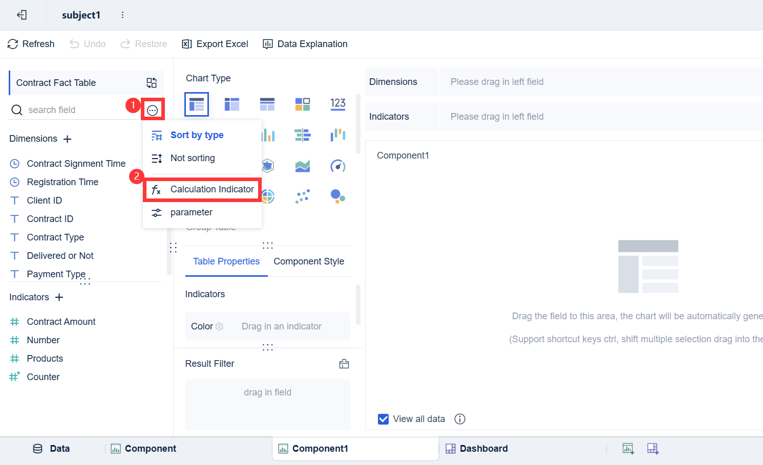 Adding Calculation Indicator- FineBI Document