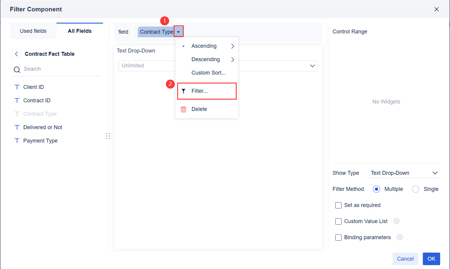 Basic Functions of Filter Component- FineBI Document