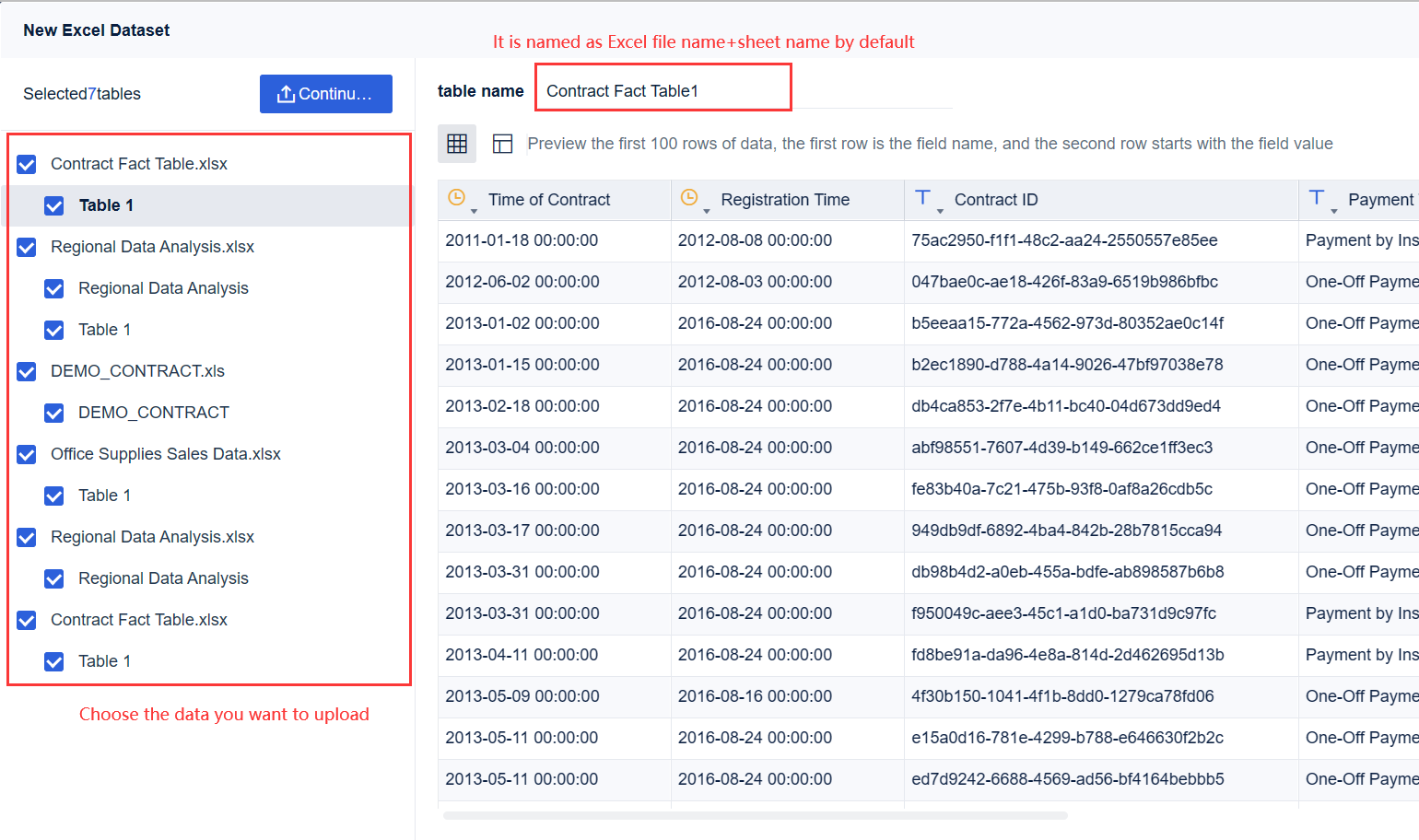Adding Excel Data- FineBI Help Document