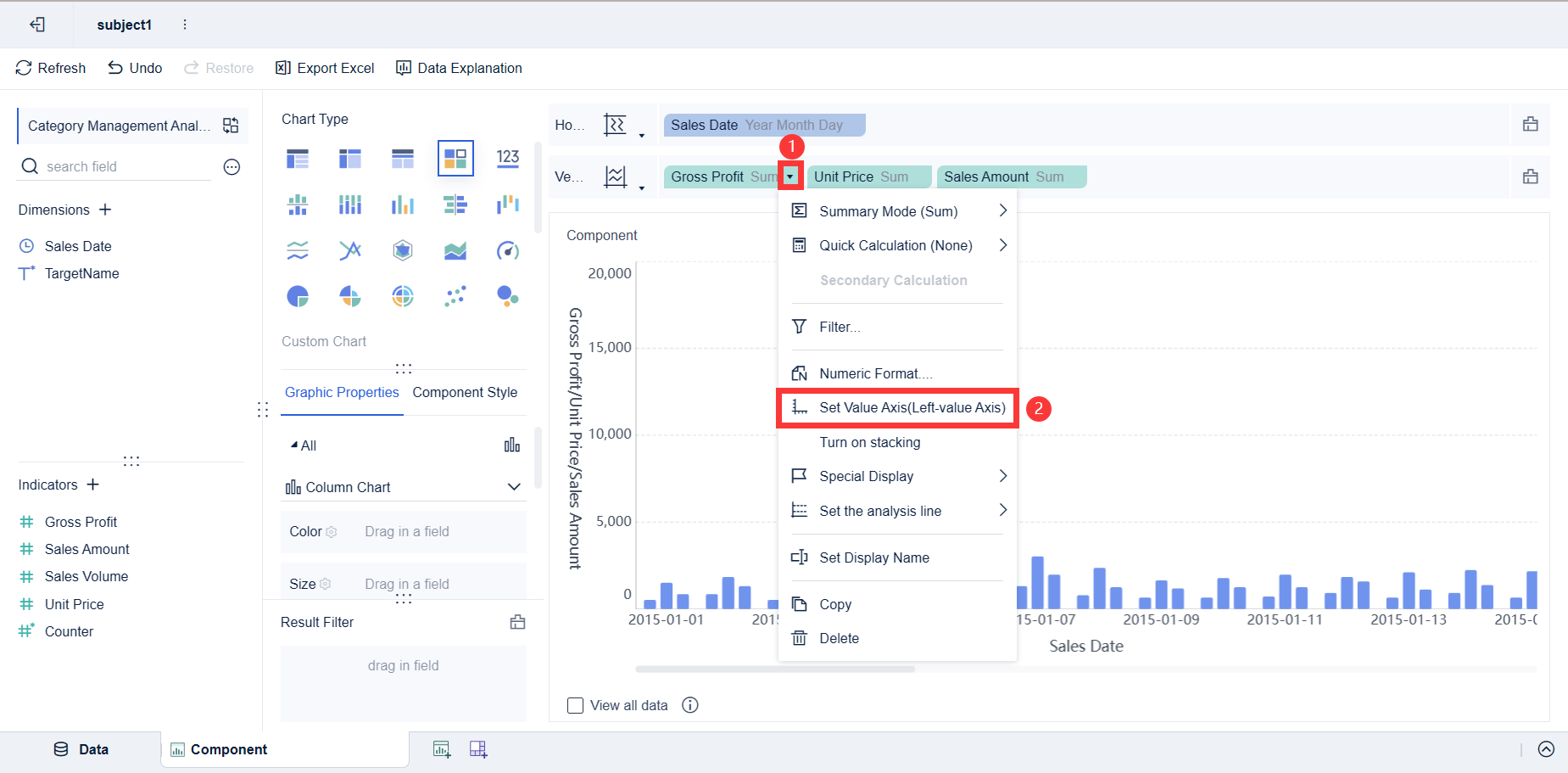 Combo Chart- FineBI Help Document