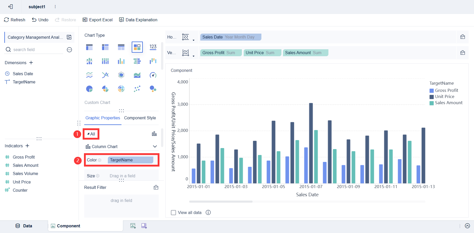 Combo Chart- FineBI Help Document