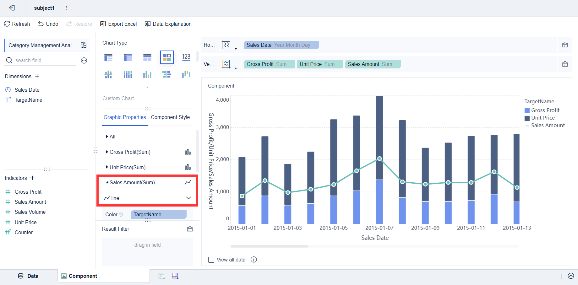 Combo Chart- FineBI Help Document