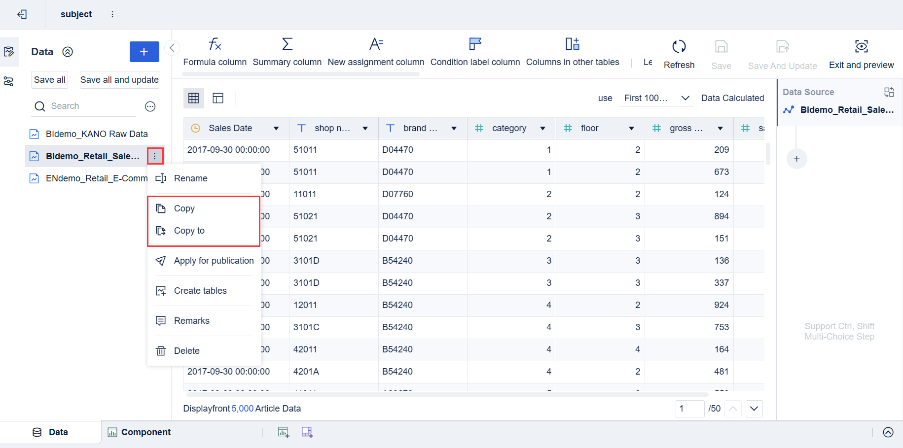 Data Management- FineBI Document