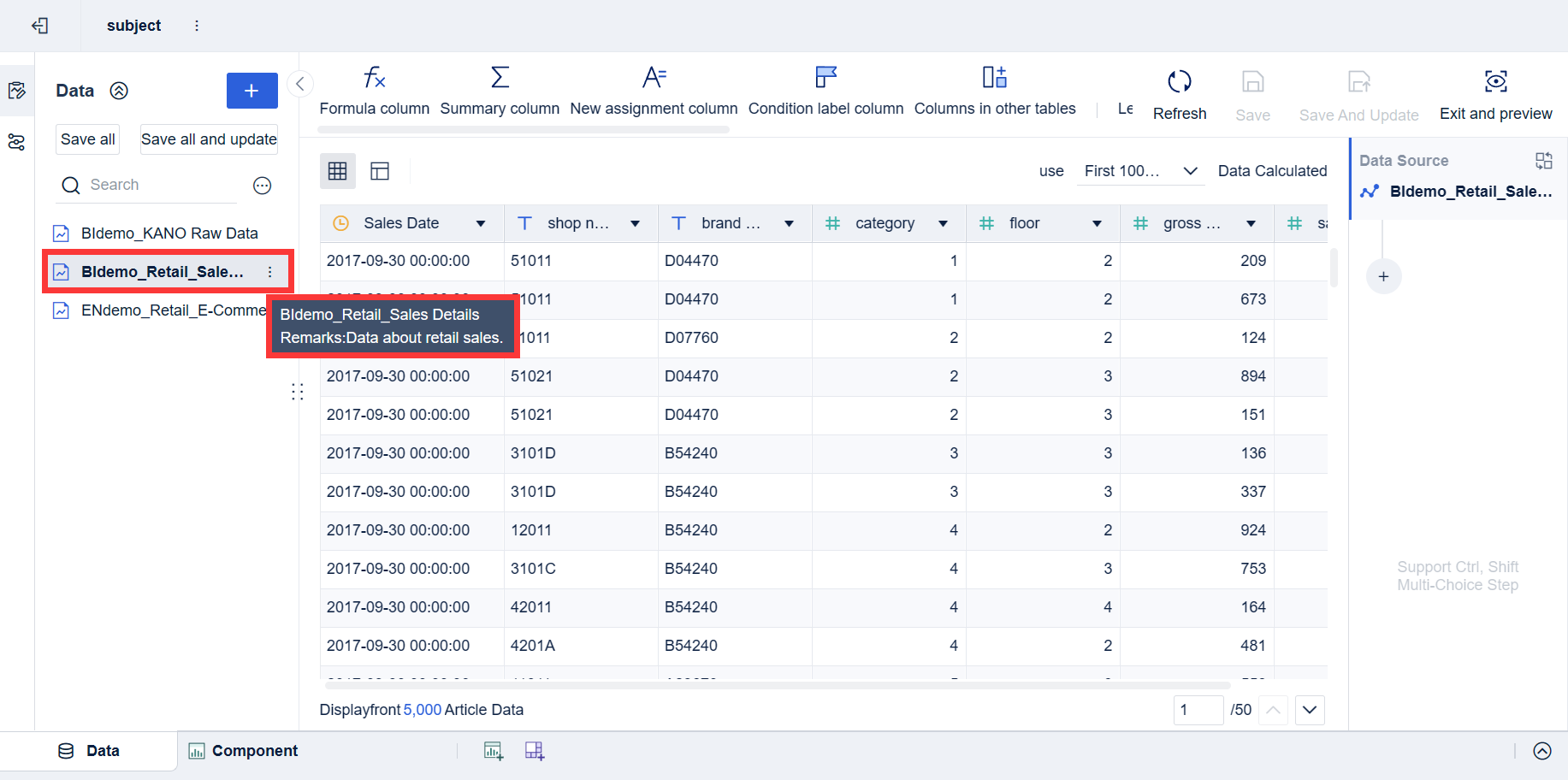 Data Management- FineBI Document