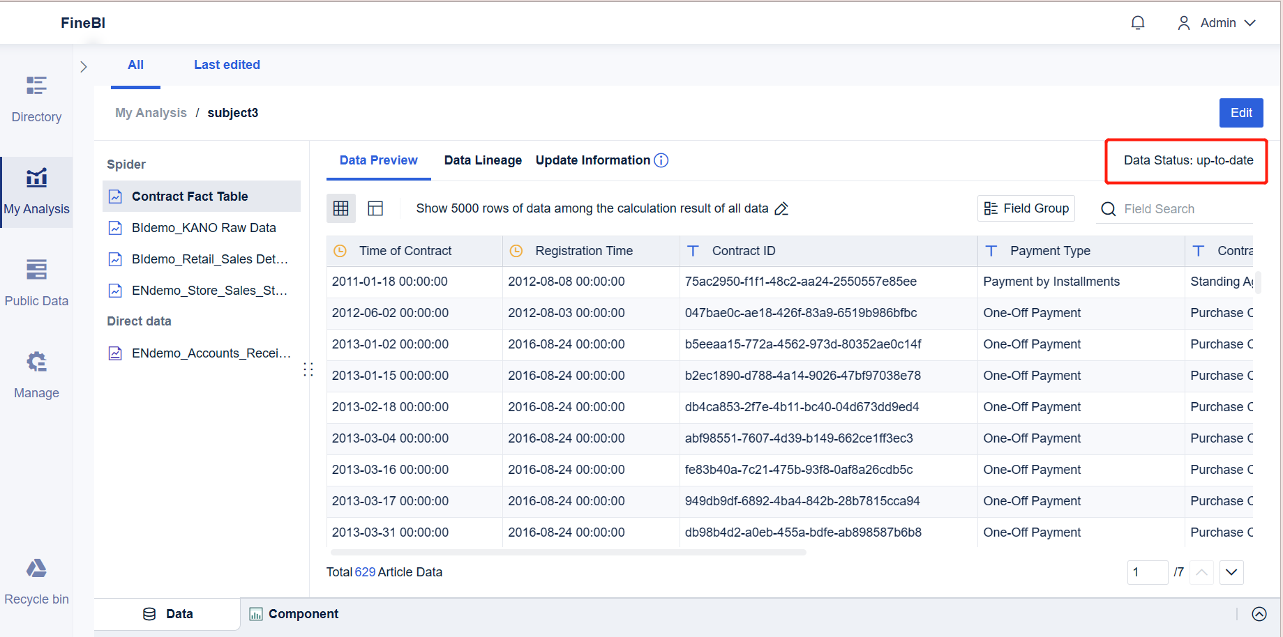 Data Management- FineBI Document
