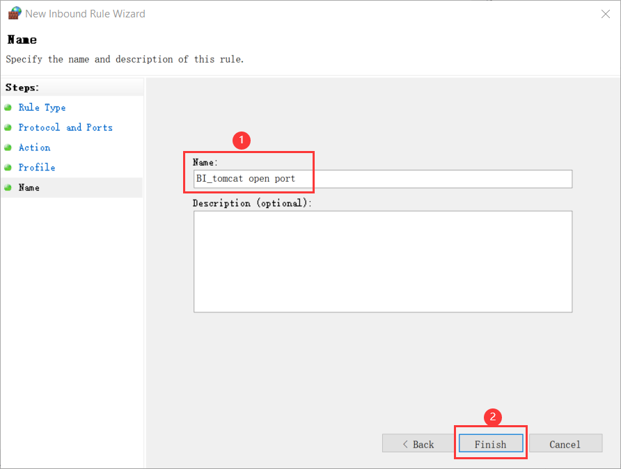 Setting Inbound and Outbound Rules for Windows Server- FineBI Help Document
