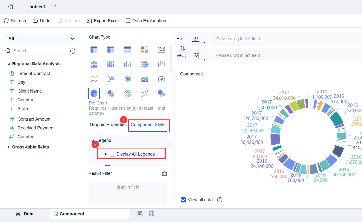 Pie Chart- FineBI Help Document