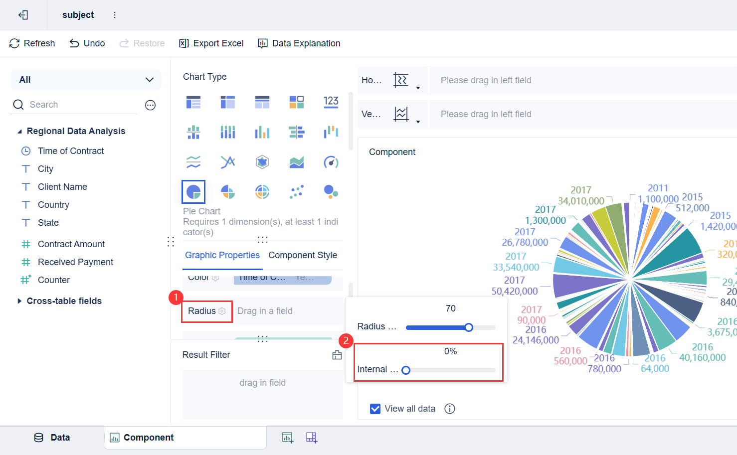 Pie Chart- FineBI Help Document