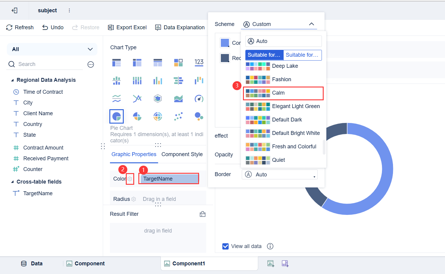 Pie Chart- FineBI Help Document