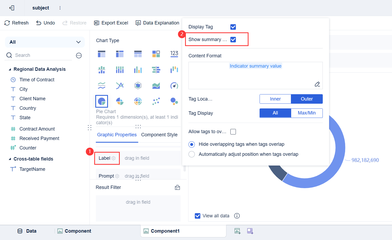Pie Chart- FineBI Help Document