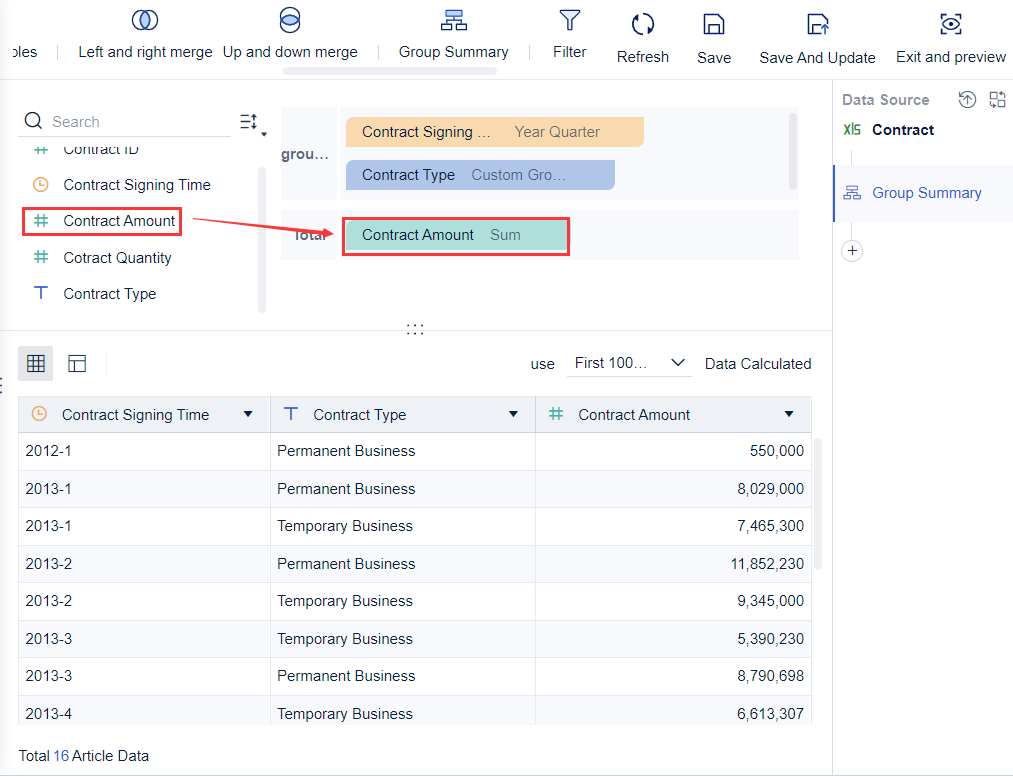 Group Summary- FineBI Help Document