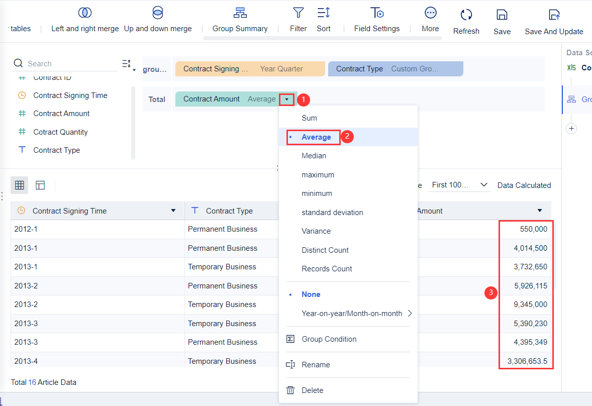 Group Summary- FineBI Help Document