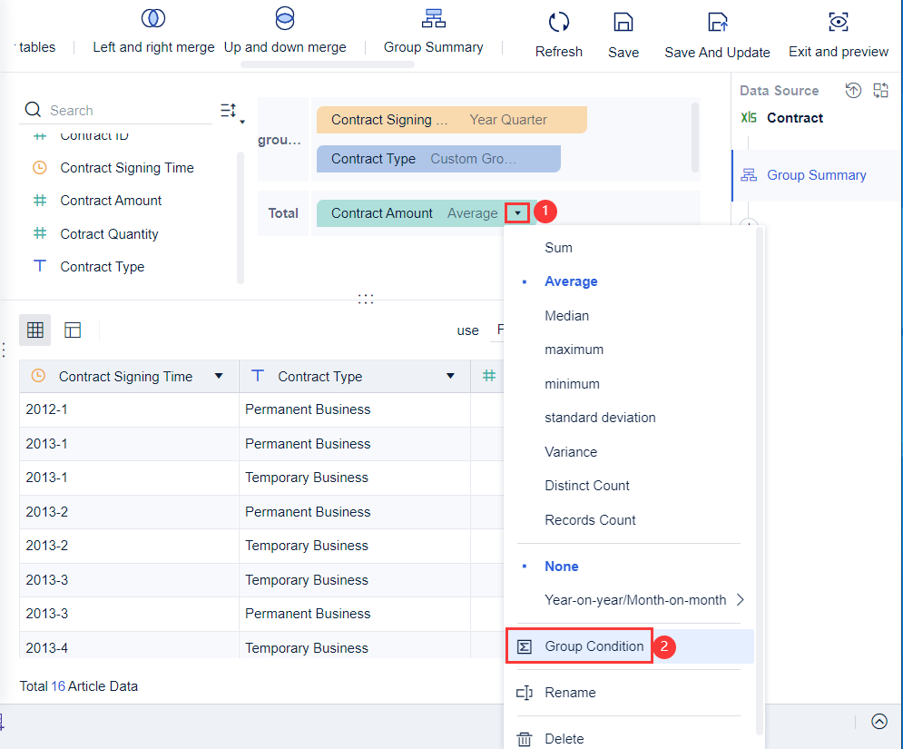 Group Summary- FineBI Help Document