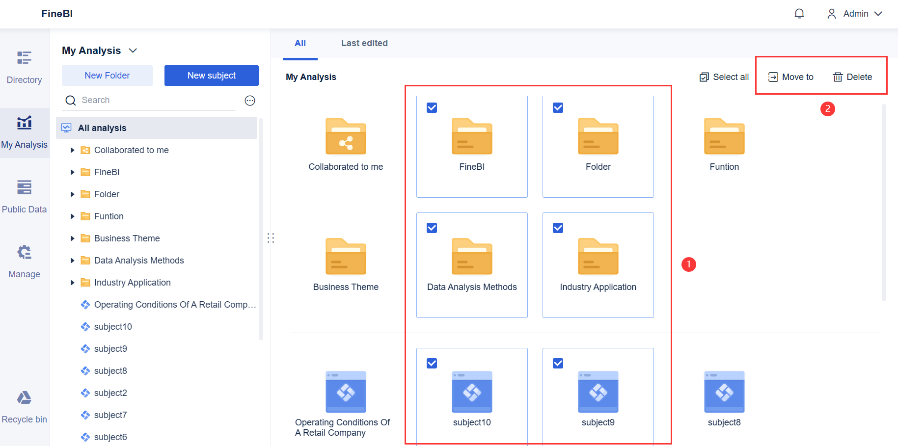 Managing My Analysis- FineBI Help Document