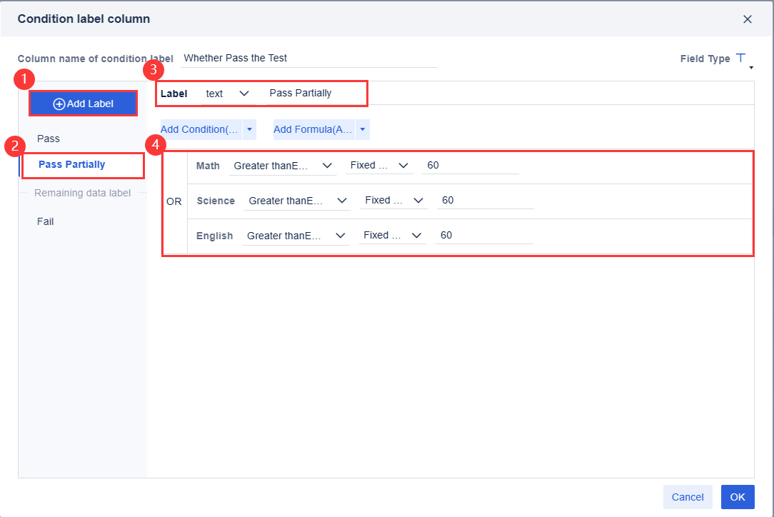 Adding a Condition Label Column- FineBI Document
