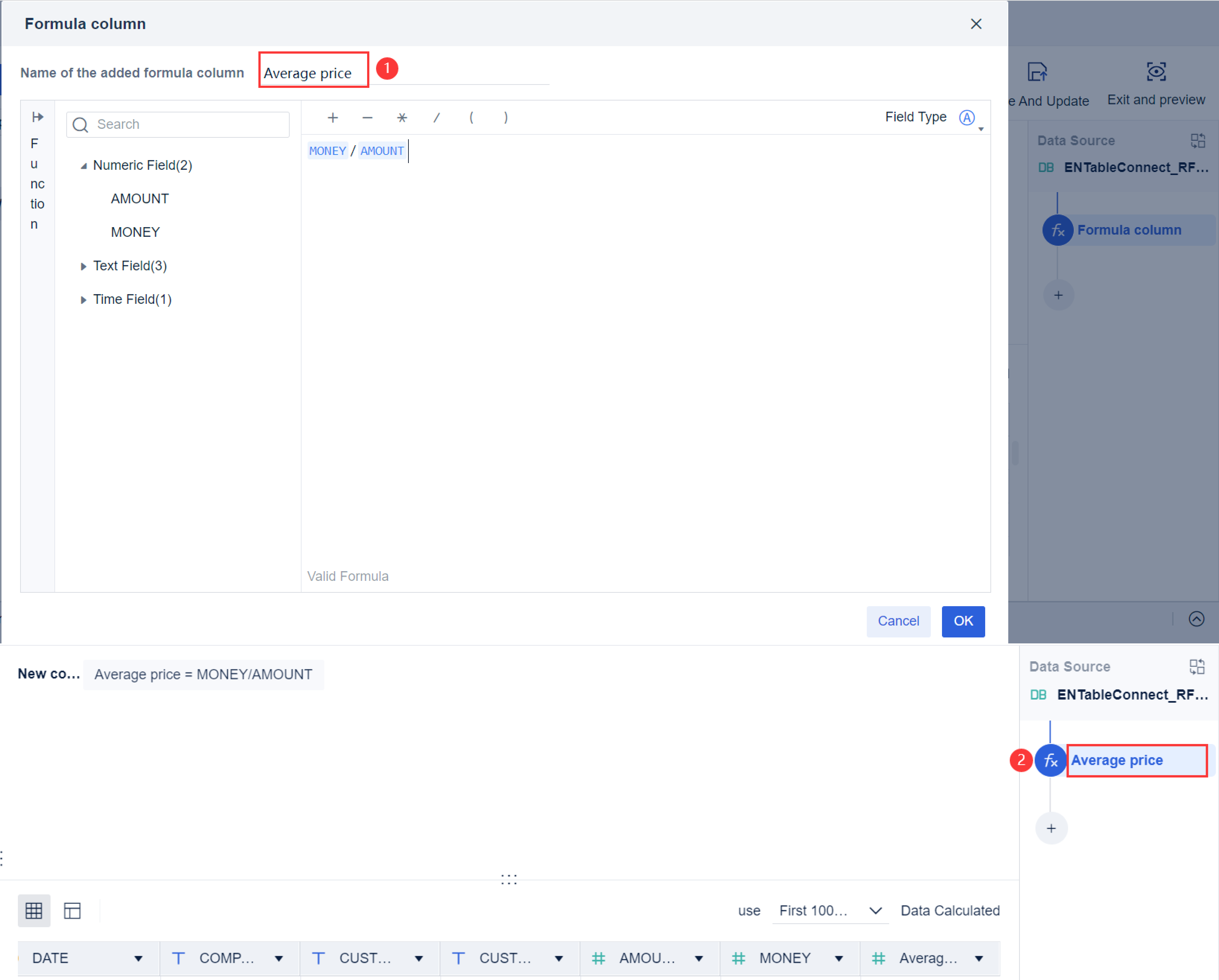 Basic Functions of the Added Column- FineBI Help Document
