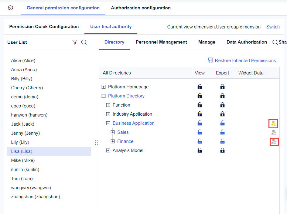 Assigning Permissions Based on Users- FineBI Help Document