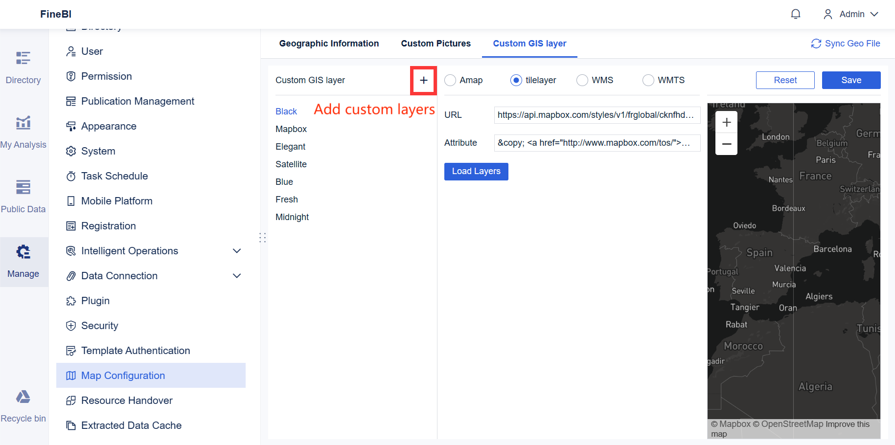 Customizing GIS Layers- FineBI Help Document