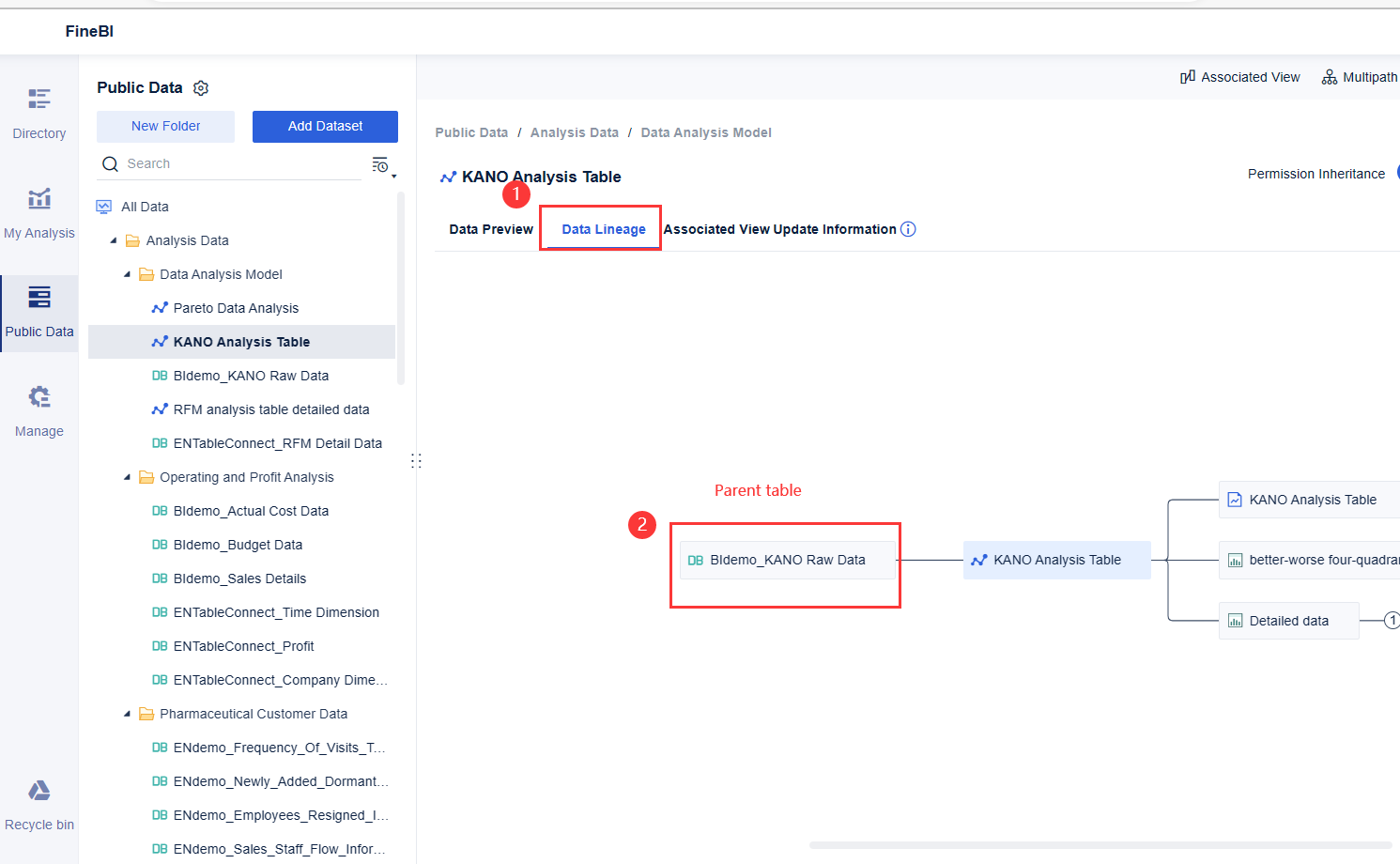 Update of Self-service Dataset Single Table- FineBI Help Document