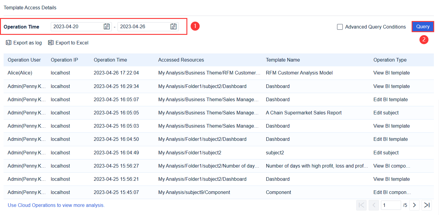 Platform Log- FineBI Document