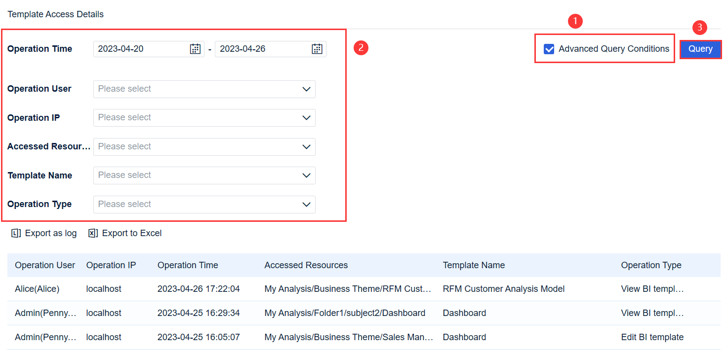 Platform Log- FineBI Help Document