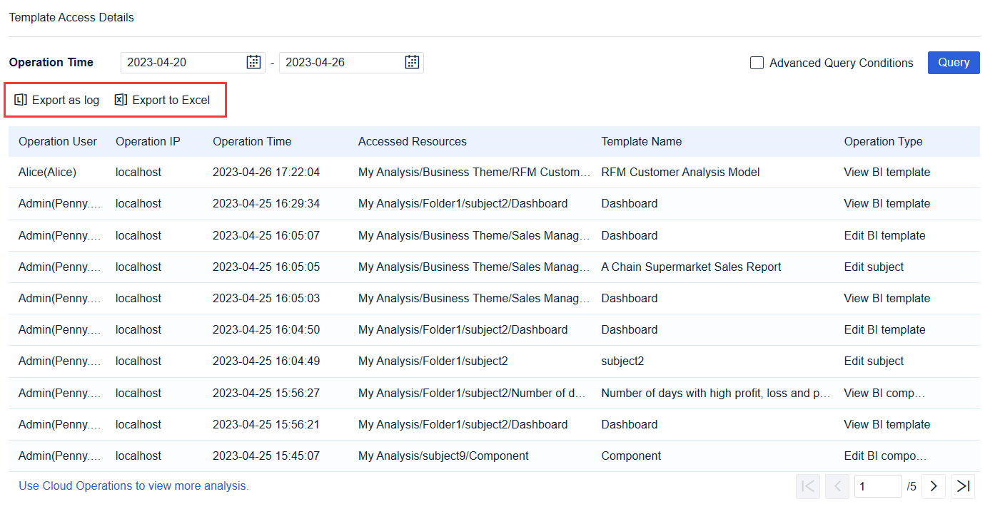 Platform Log- FineBI Help Document