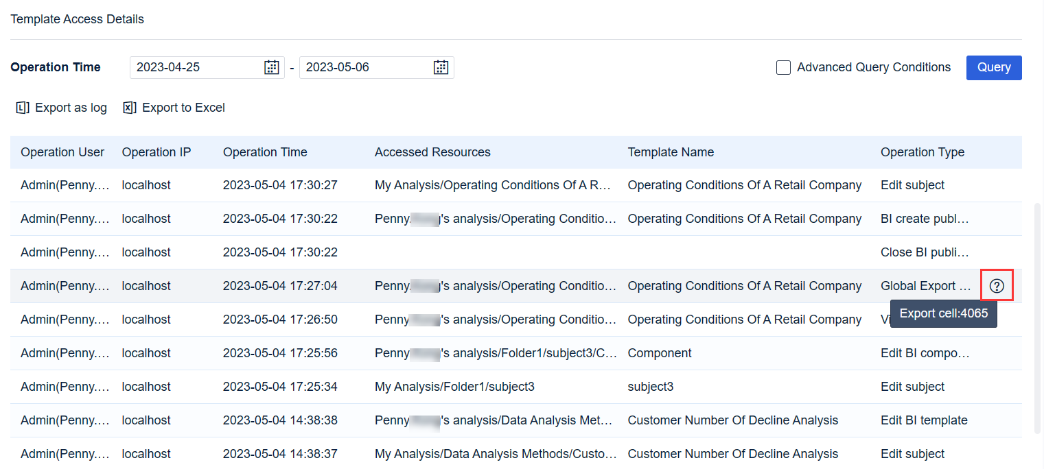 Platform Log- FineBI Document