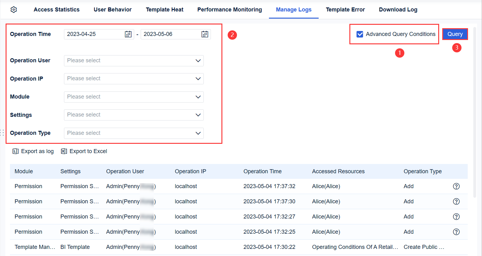 Platform Log- FineBI Help Document