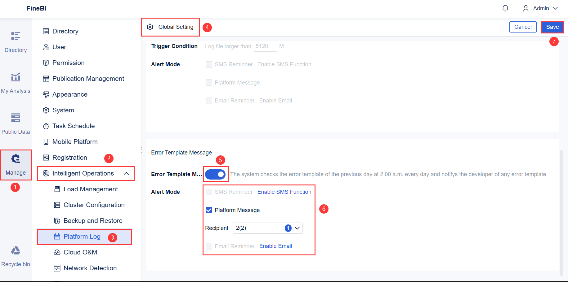Platform Log- FineBI Help Document