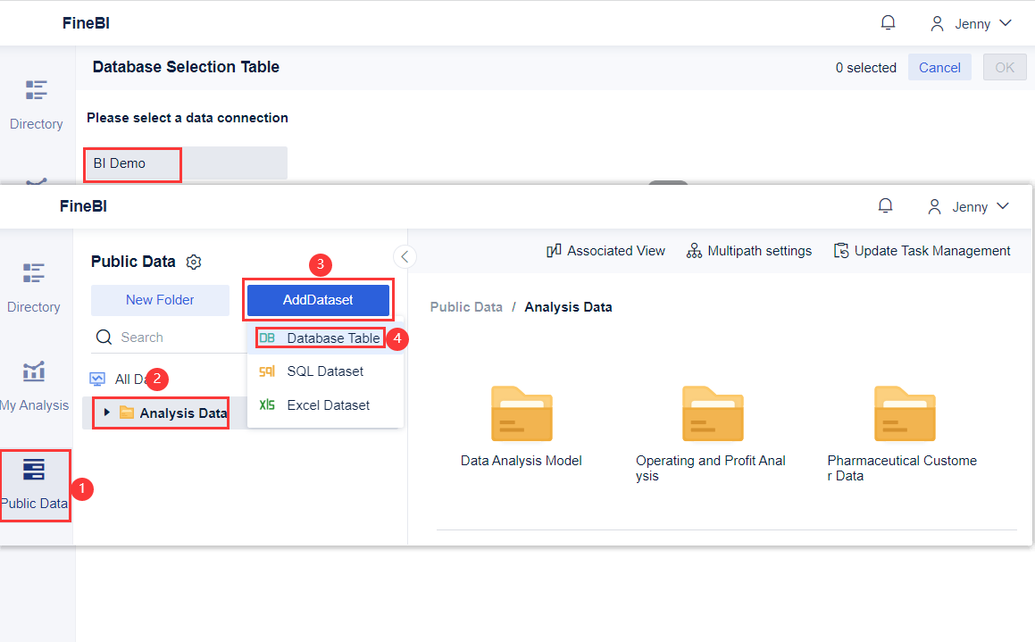 Using Permission of Data Connection- FineBI Help Document