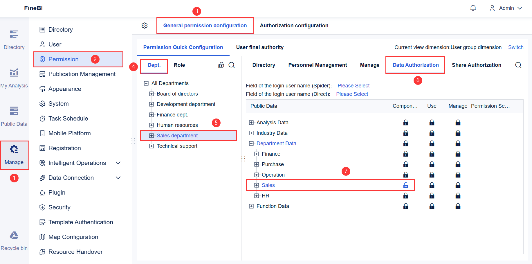 Viewing Permission of Directory- FineBI Document