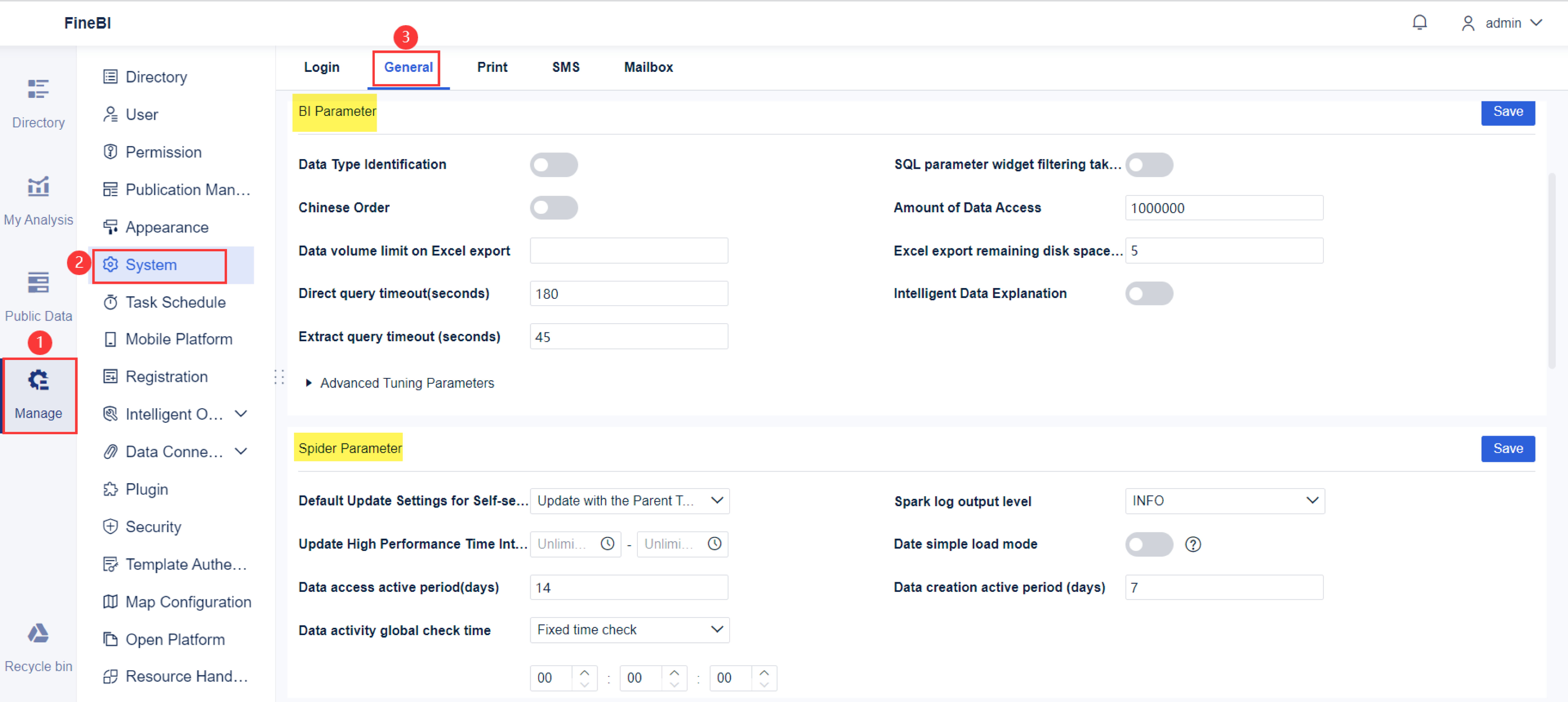 BI/Spider Parameter- FineBI Document