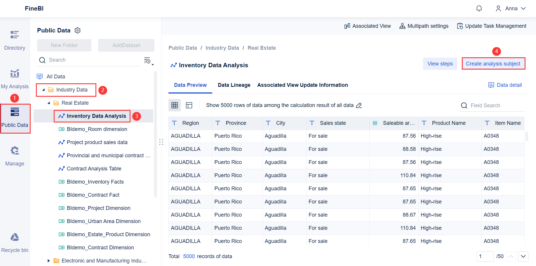 Using Permission of Public Data- FineBI Help Document