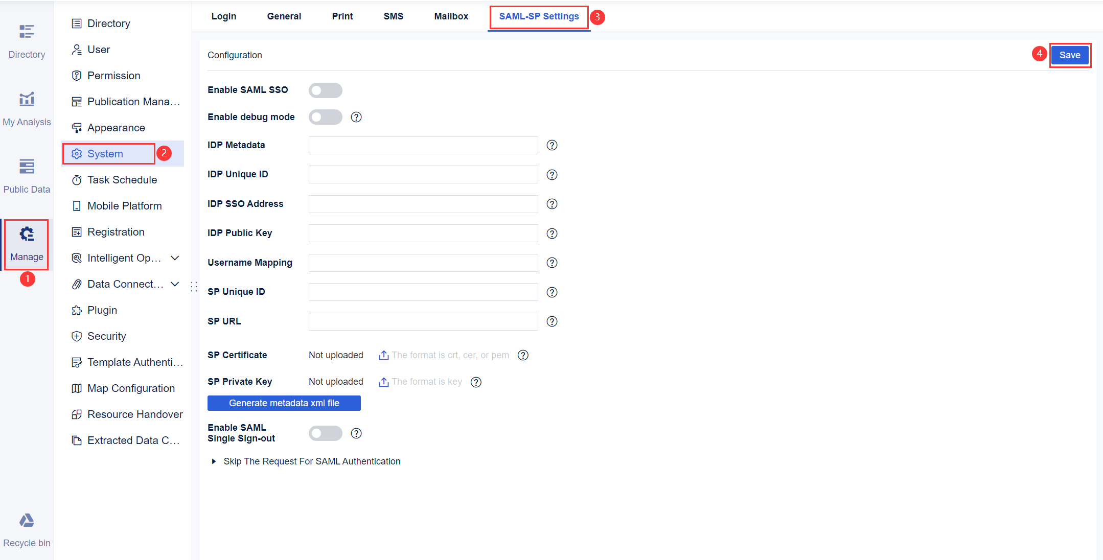 SAML Single Sign-On Plugin- FineBI Document