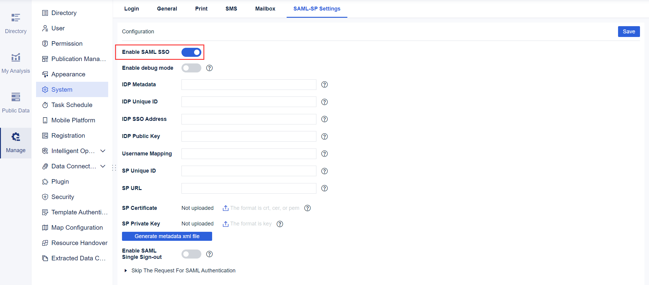 SAML Single Sign-On Plugin- FineBI Document