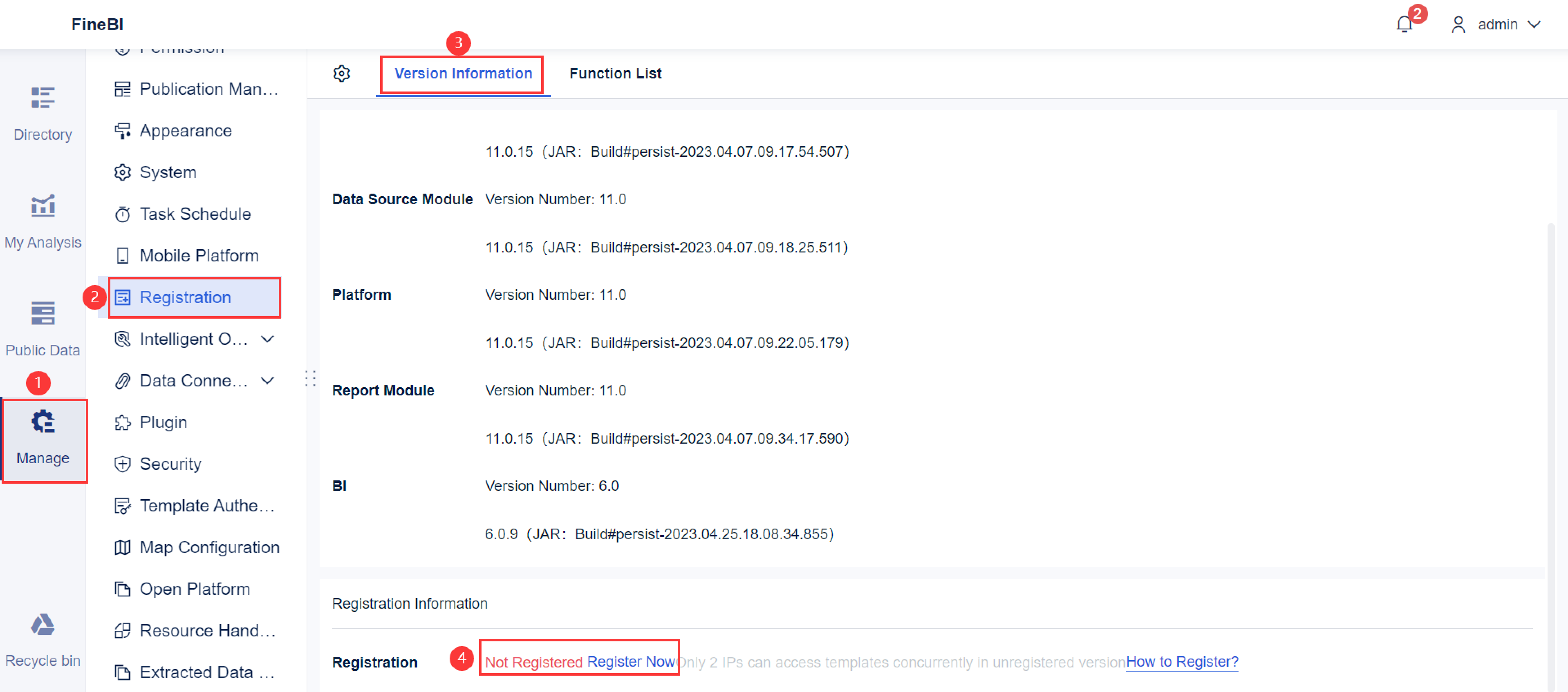 Registration Introduction- FineBI Help Document