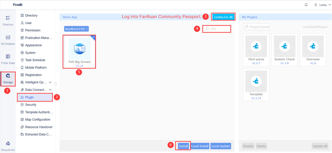 Plugin Management- FineBI Help Document