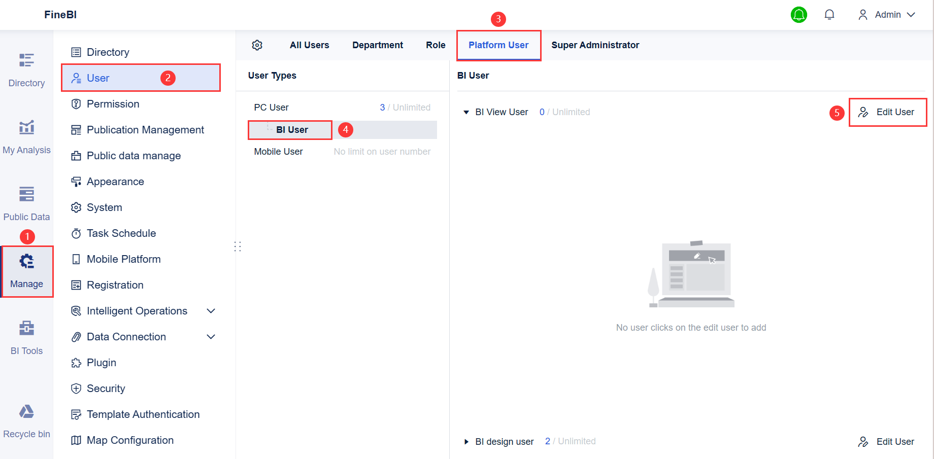 Platform Users- FineBI Document