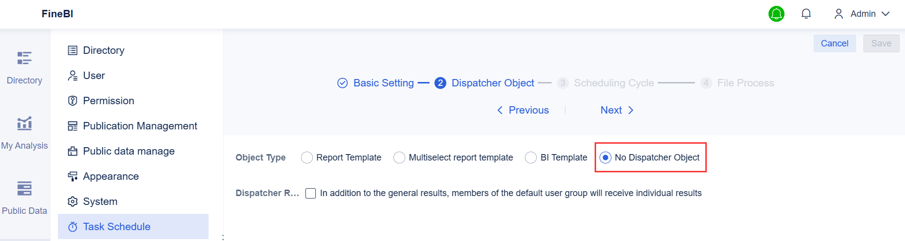 Setting a Scheduled Task- FineBI Help Document