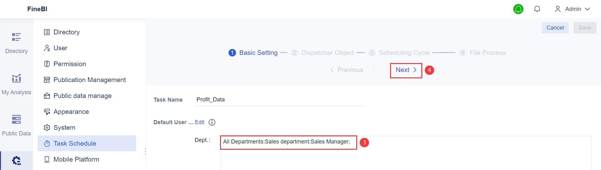 Component Alert in Task Schedule- FineBI Help Document