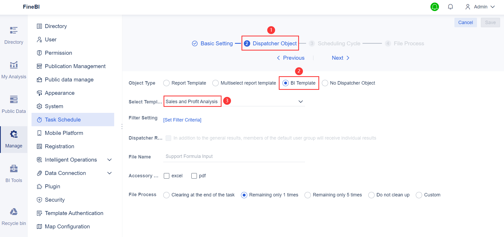 Component Alert in Task Schedule- FineBI Help Document