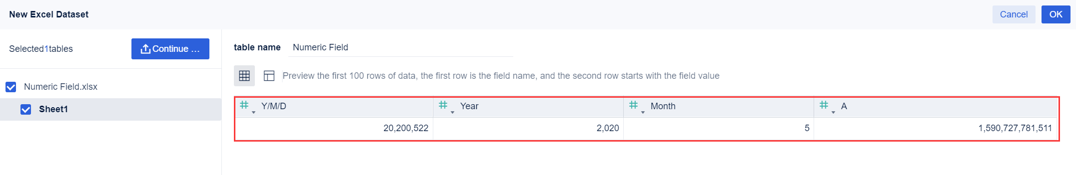 Converting Text or Numeric Time Values to Dates- FineBI Help Document