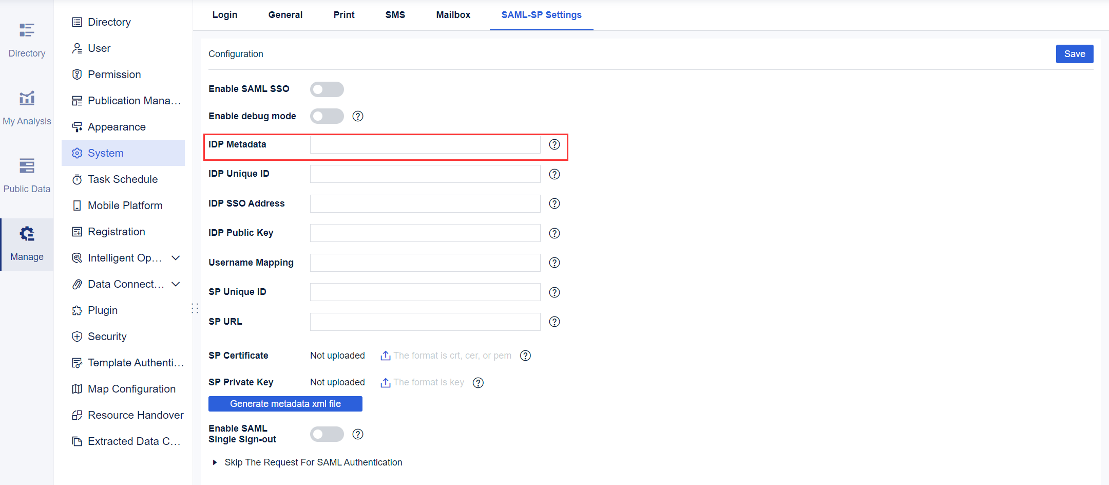 SAML Single Sign-On Plugin- FineBI Document