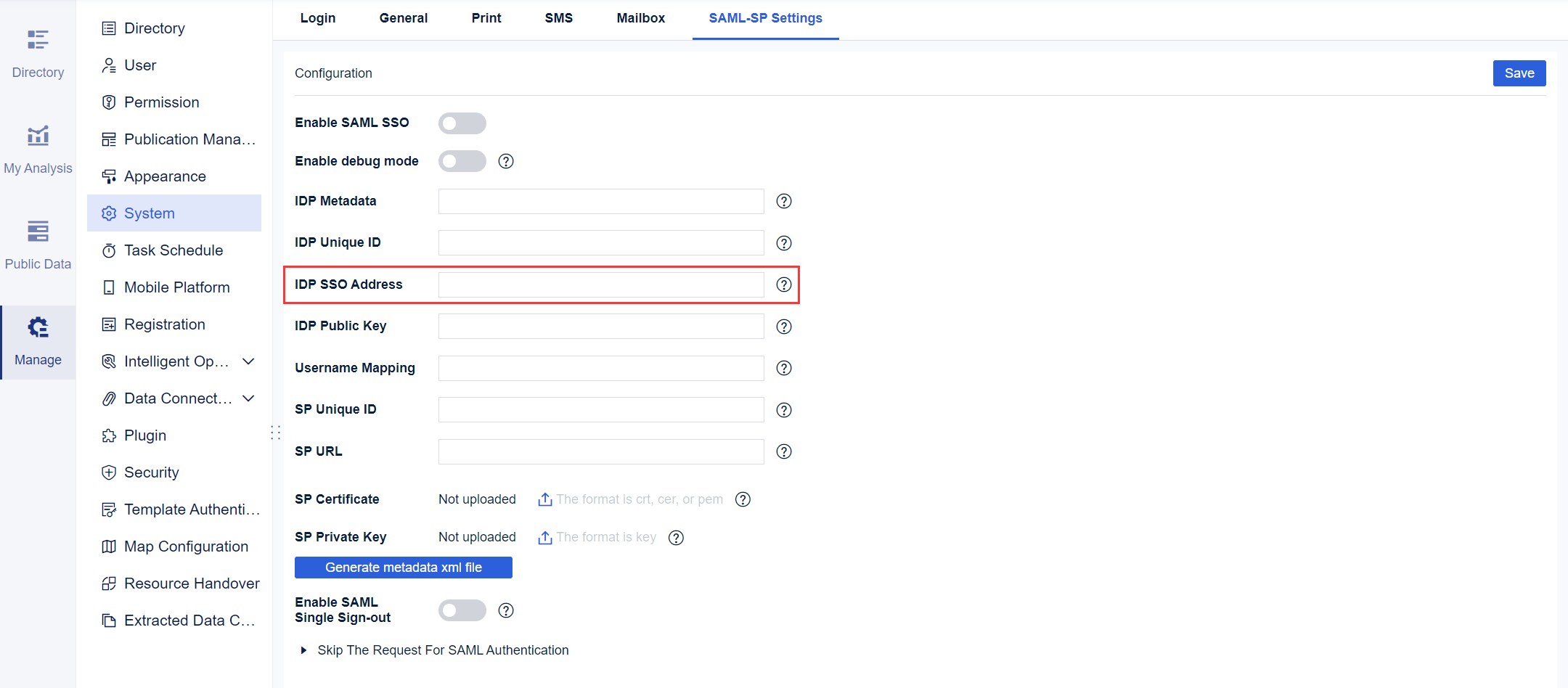 SAML Single Sign-On Plugin- FineBI Document