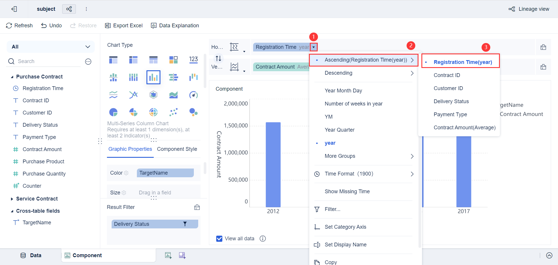 Chart Sorting- FineBI Help Document