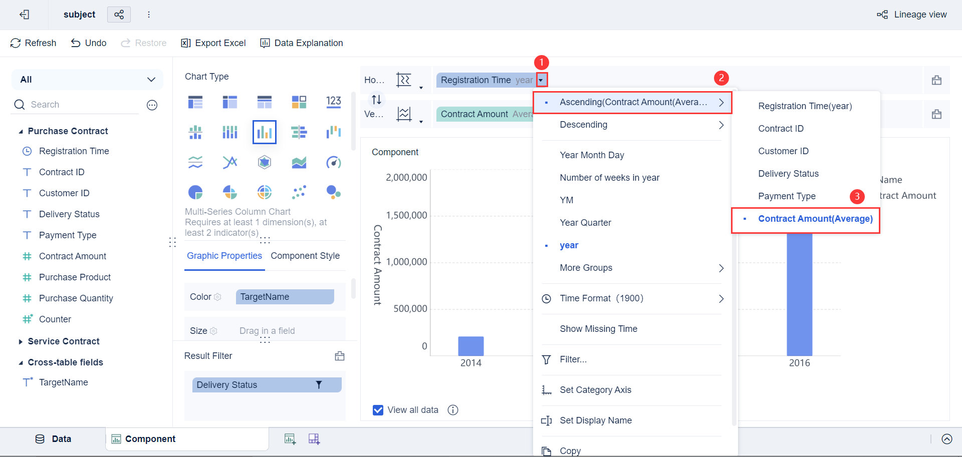 Chart Sorting- FineBI Help Document