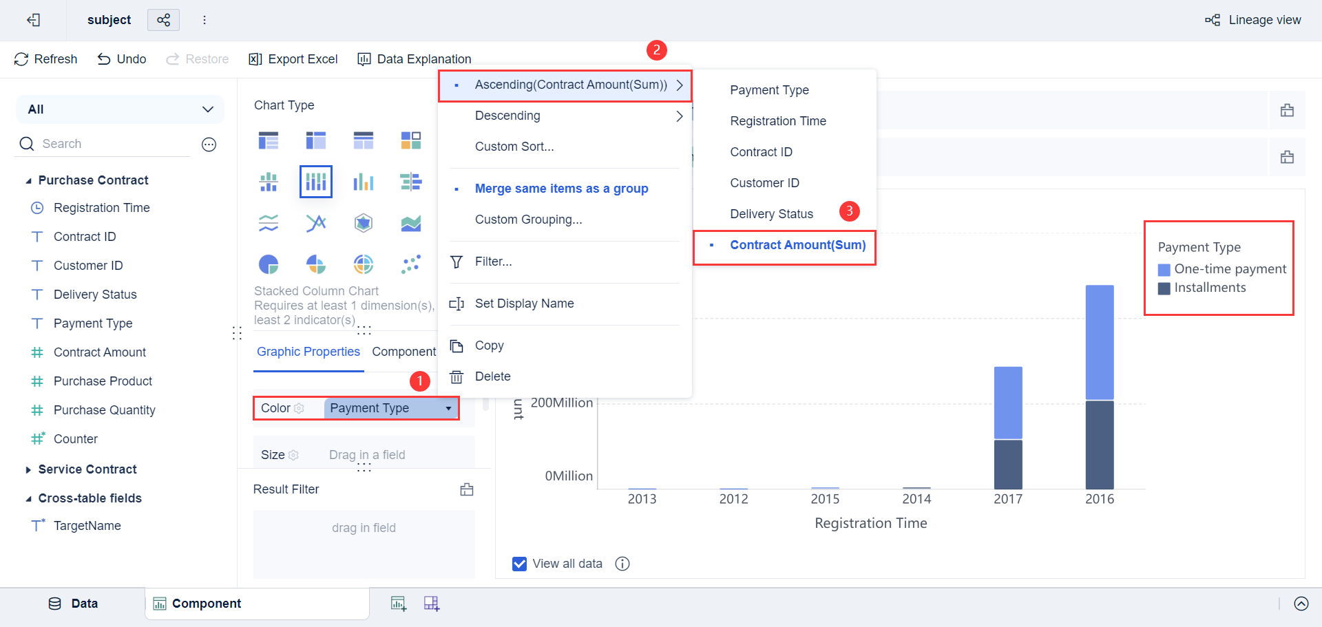 Chart Sorting- FineBI Help Document